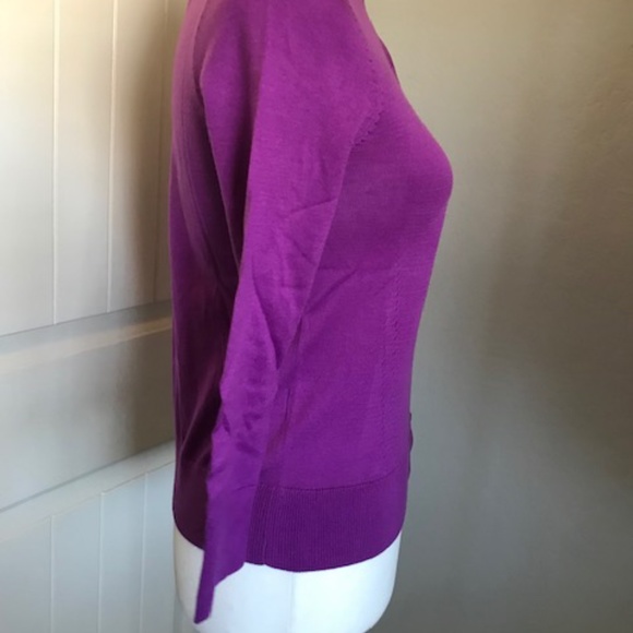 LOFT | Sweaters | Loft Womens Crewneck Buttonfront 34 Sleeve 0 Pima ...